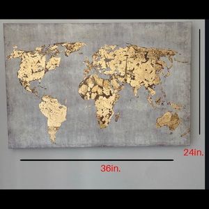 Wall Decor | Vintage Gold Foil World Map Large | Poshmark